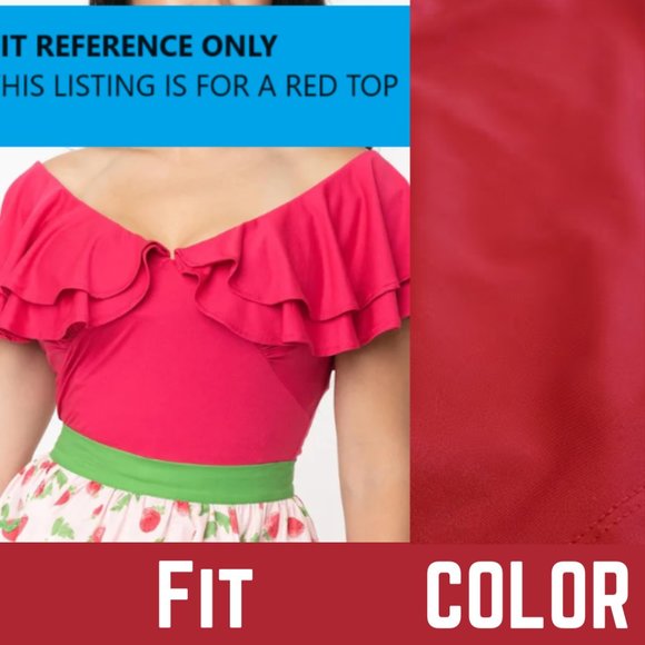 Unique Vintage | Tops | Nwt Unique Vintage Red Ruffled Lotte Top | Poshmark